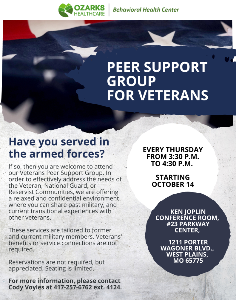 Ozarks Healthcare Behavioral Health Center to host Peer Support Group ...