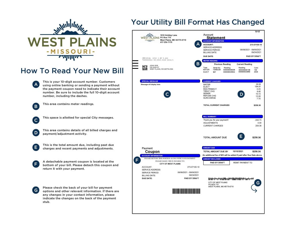City of West Plains to Introduce New-Look Utility Bills - Ozark Radio News