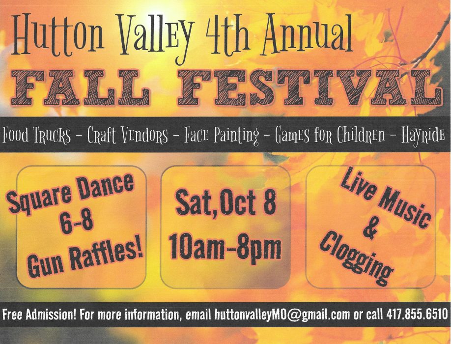 Hutton Valley Neighborhood Fall Festival Oct. 8 - Ozark Radio News