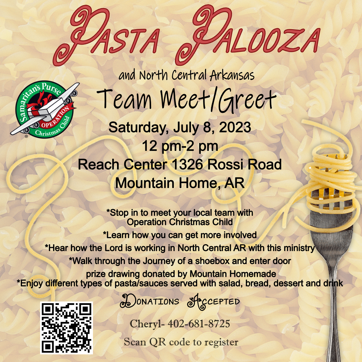 Pasta Palooza Meet & Greet set for July 8th in Mtn. Home | Ozark Radio News