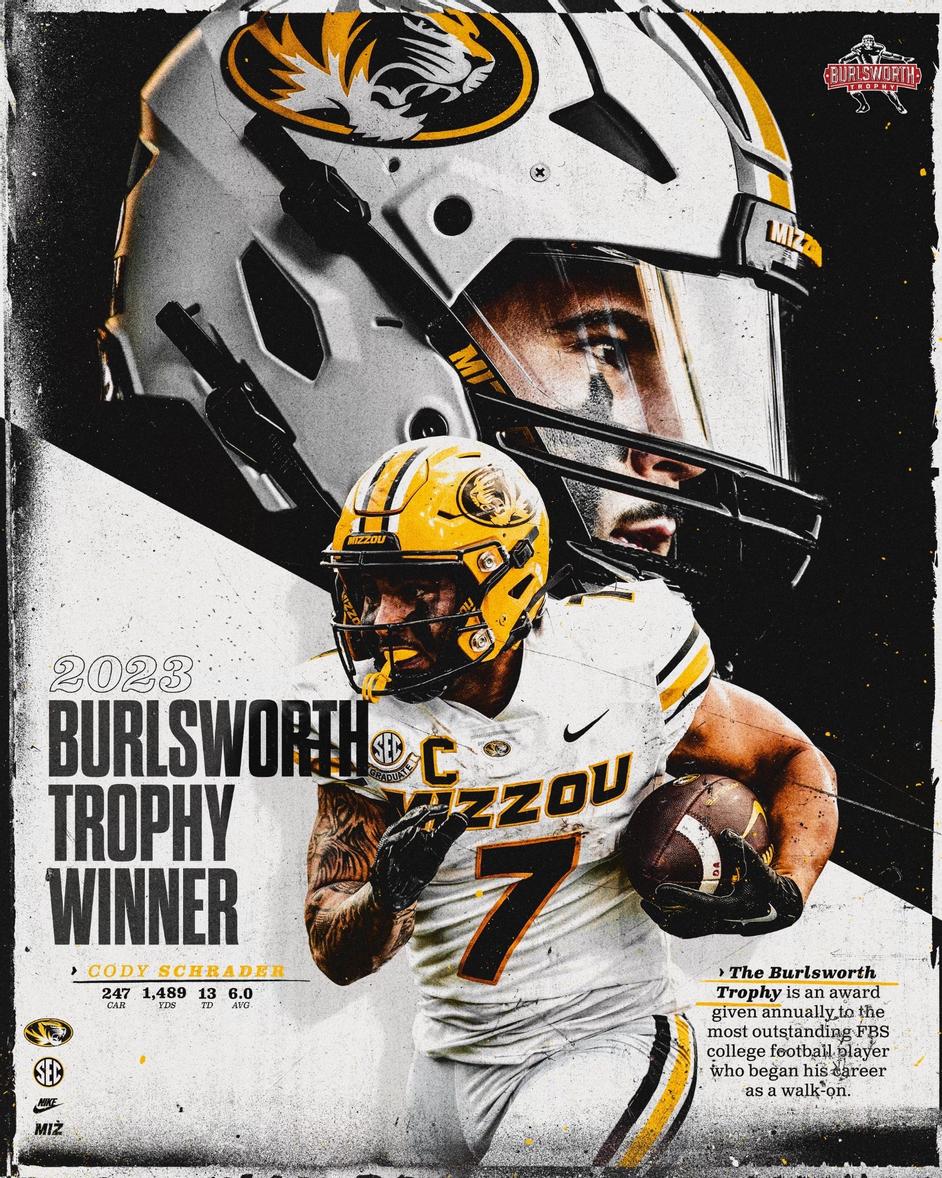 Schrader Named 2023 Burlsworth Trophy Winner Ozark Radio News