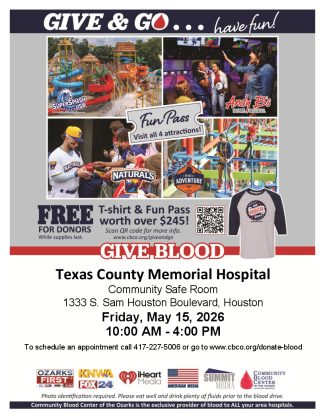 TCMH to Host CBCO Blood Drive on May 15th - Ozark Radio News